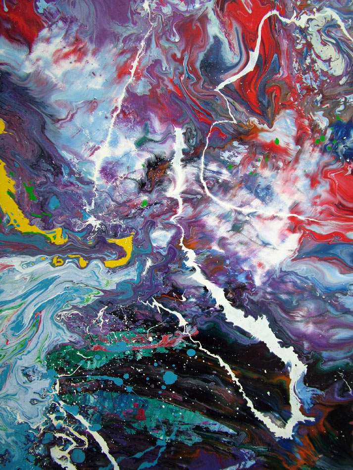 Large size multi-coloured painting SOLD | Defying Gravity