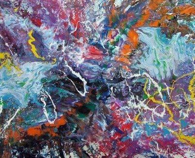 Large size multi-coloured painting SOLD | Defying Gravity