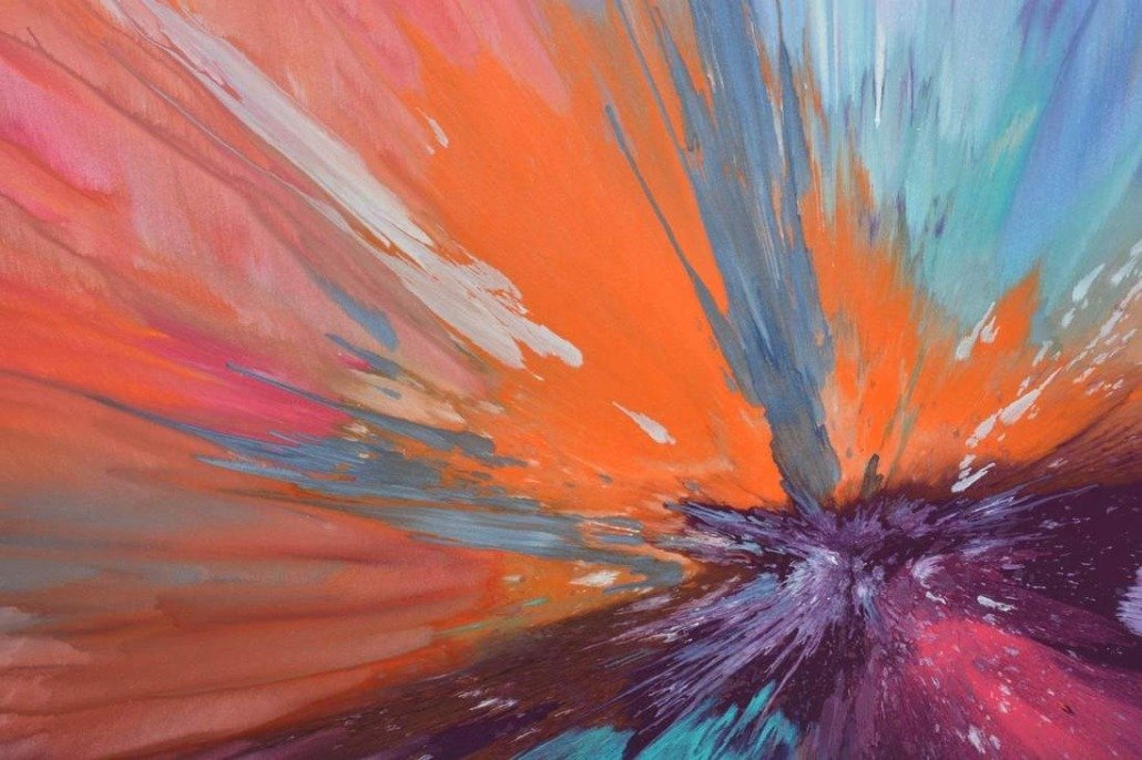 Large square painting in multi colours | Original large art by Swarez